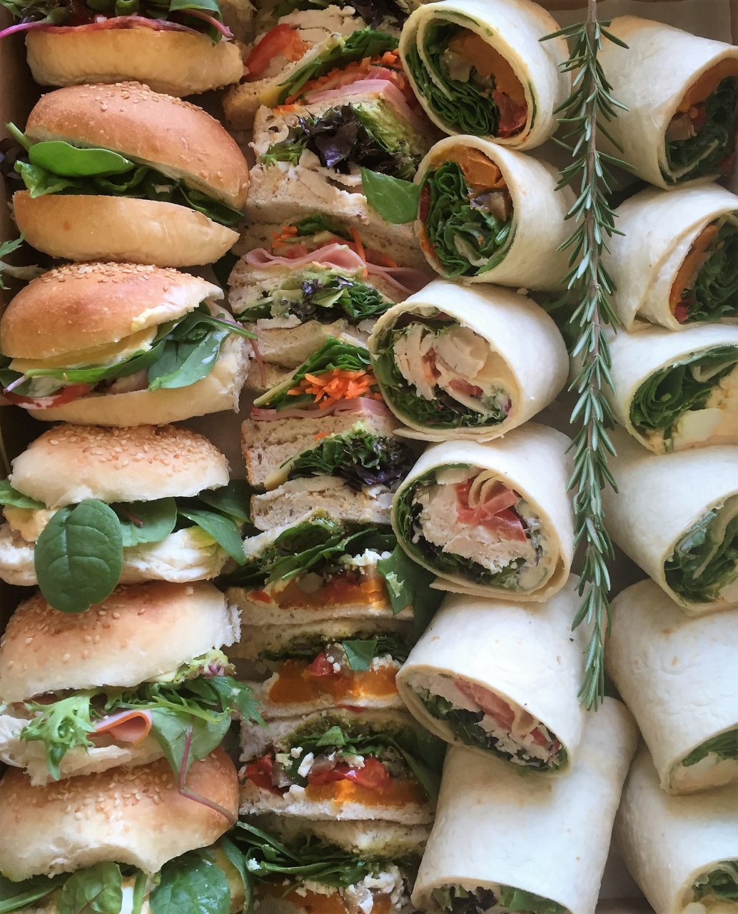 Sandwiches, Wraps and Rolls Platters – PepperGreen Farm Catering
